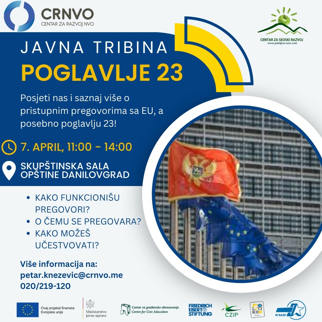 Tribina o poglavlju 23 u Danilovgradu - Volim Danilovgrad