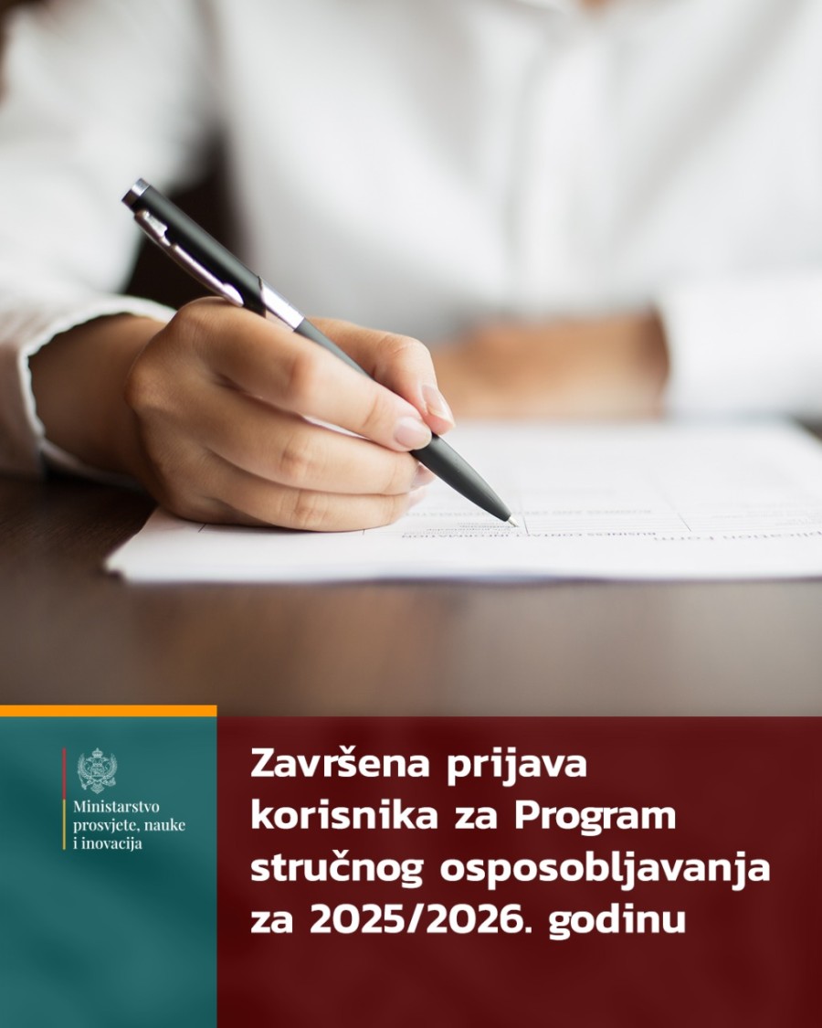 Završeno prijavljivanje za Program stručnog osposobljavanja za 2025/2026. godinu - Volim Danilovgrad